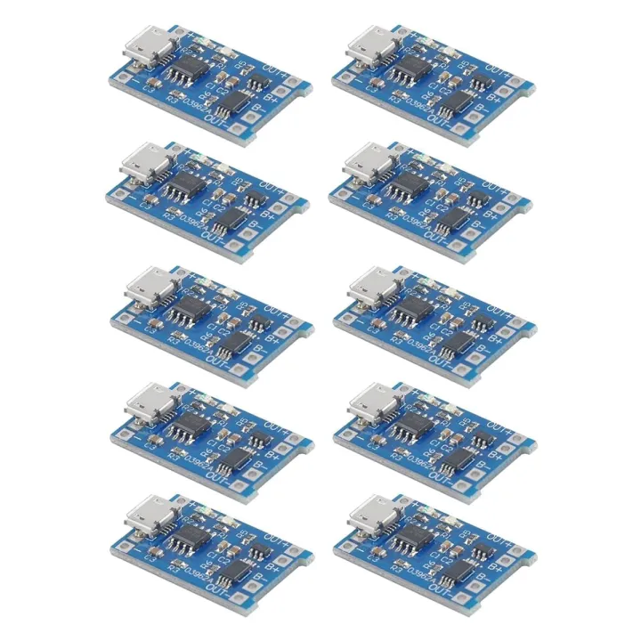 10Pcs Charging Module with Battery Protection 18650 BMS 5V Micro-USB 1A ...