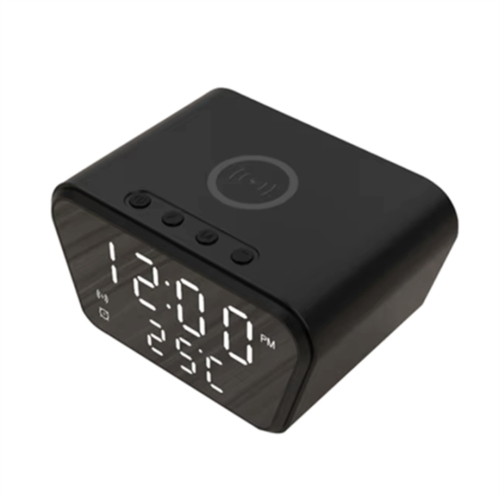 Alarm Clock 15W Intelligent Wireless Charger LED Digital Clock Black ...