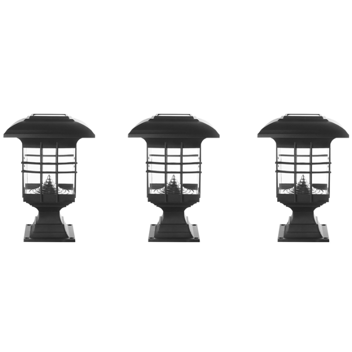 3X Solar Post Column Lamp Waterproof Landscape Garden Solar Light LED ...