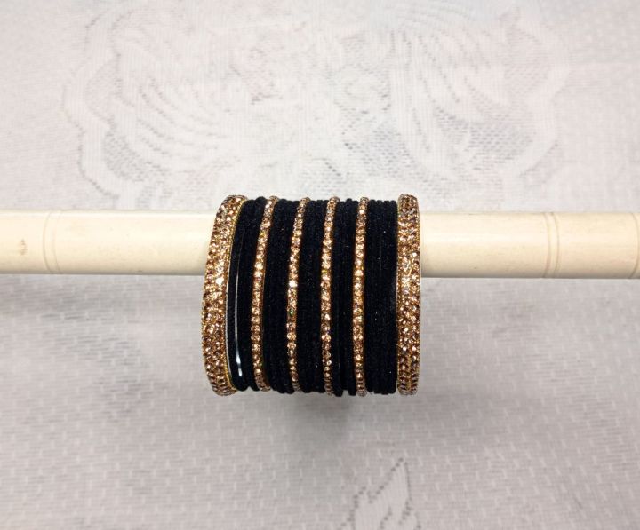 (Set of 21) Black & Golden Bangles | Daraz.com.np