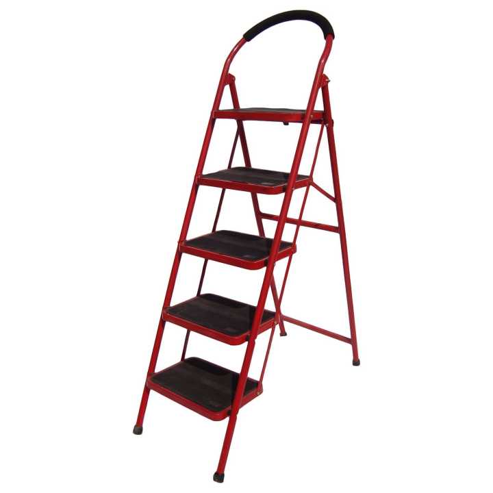 Multipurpose 5 Steps Aluminium Work Folding Ladder Red | Daraz.com.np