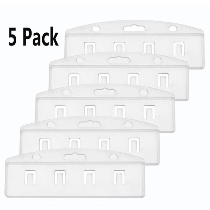 Pack Of 5 Horizontal Half Card Badge Holder For Swipe ID Cards Frosted ...