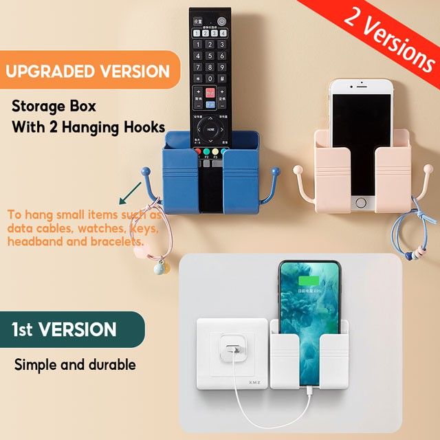 Wall Mounted Mobile Phone Charging Organizer Remote Control Storage Box ...