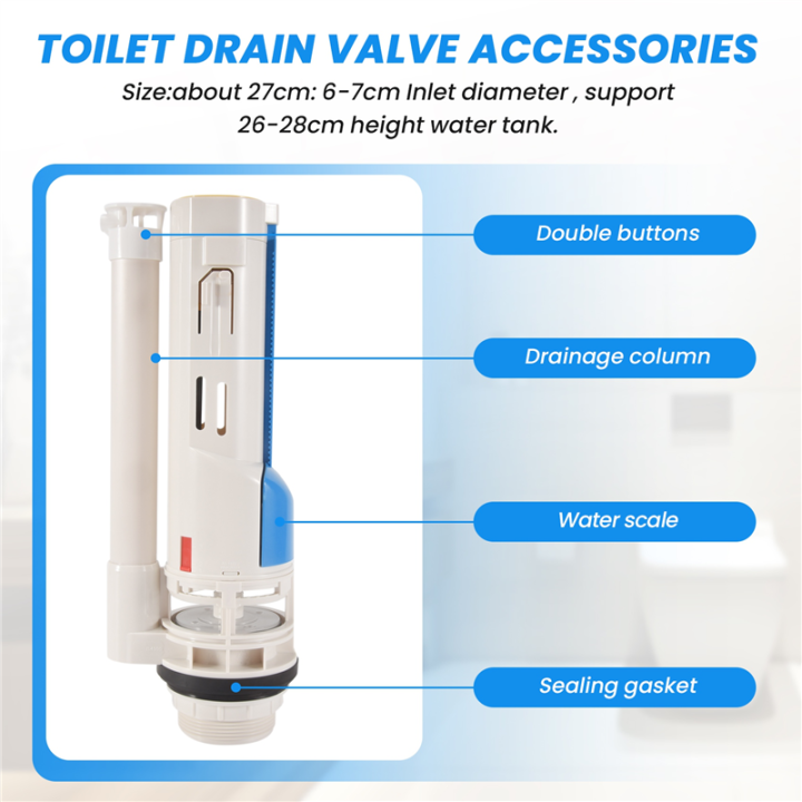Split Toilet Drain Valve Two-Button Toilet Water Outlet Valve Dual ...