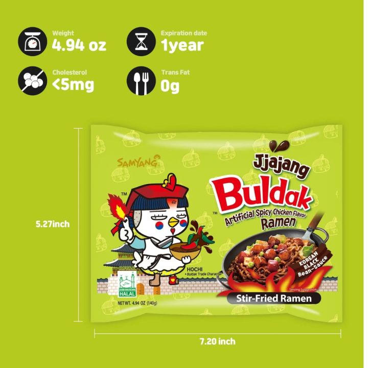 Samyang Buldak Ramen Spicy- Jjajang Flavor (Multipack)- 5*140GM | Daraz ...
