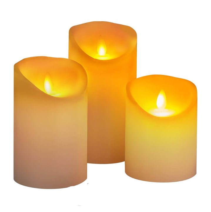 Pack Of 3 Dancing Flame LED Candles(Different Size) | Daraz.com.np