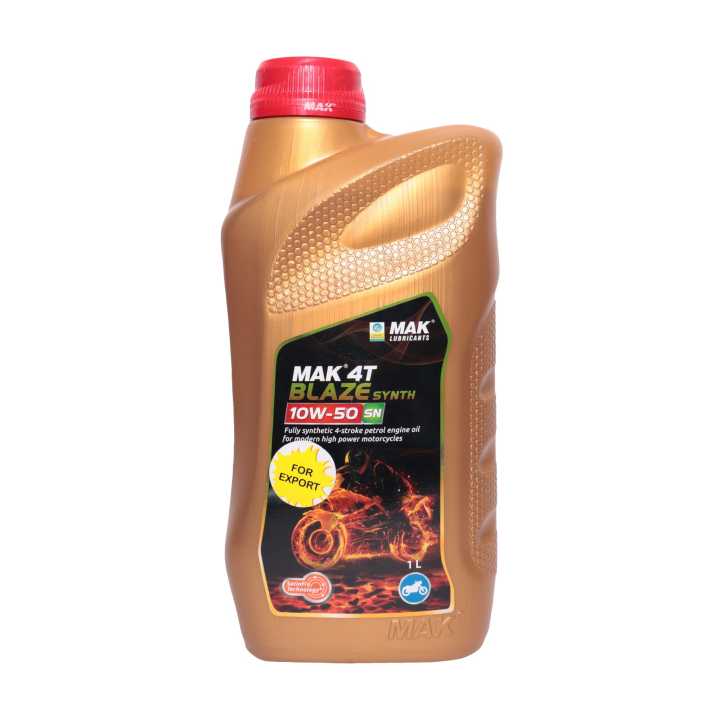 Mak Lubricants 4T Blaze Synth 10W-50 SN 4-Stroke Engine Oil 1L For ...