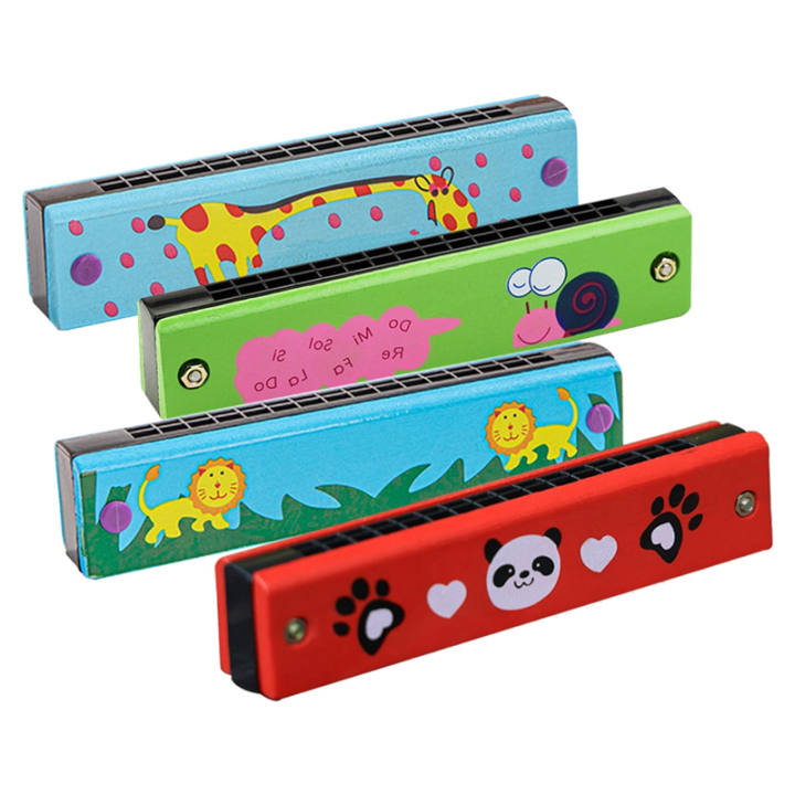 Children'S Harmonica, Pack of 4 Diatonic Harmonica, Wooden Musical ...
