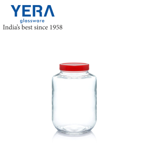 Transparent Airtight Glass Jar with small lid Round Light Weight ...