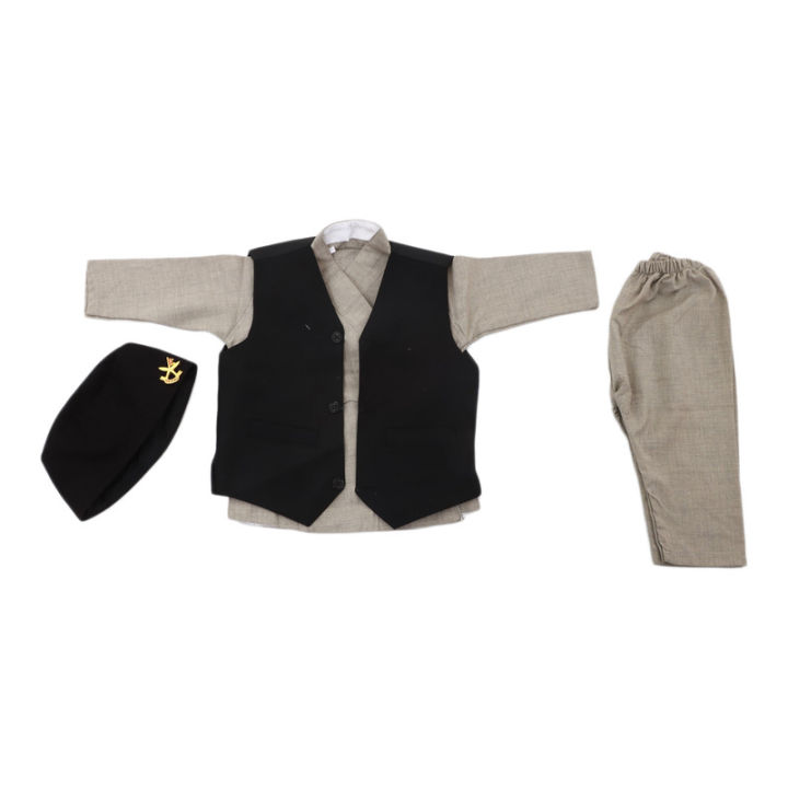 Grey Cotton Dura Suruwal Set For Baby Boy | Daraz.com.np