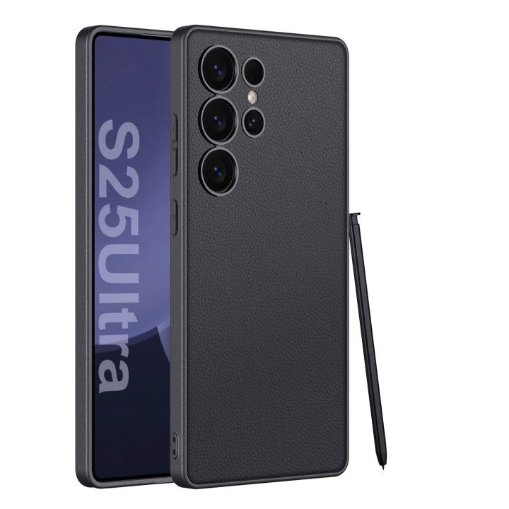 Metallic Lacquer Leather Phone Case For Samsung Galaxy S23 S24 S25 ...