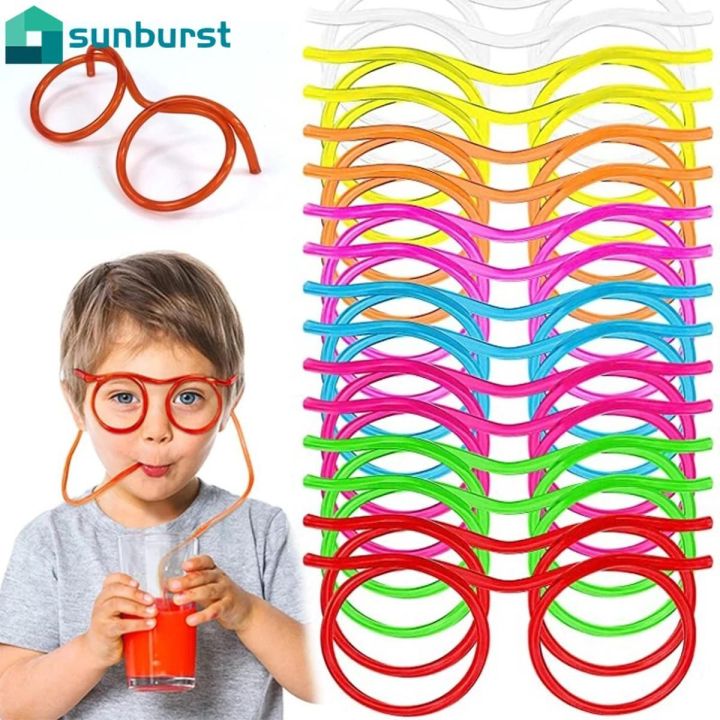 Party Drinking Straw Flexible/Plastic Soft Fun Glass Straw Reusable ...