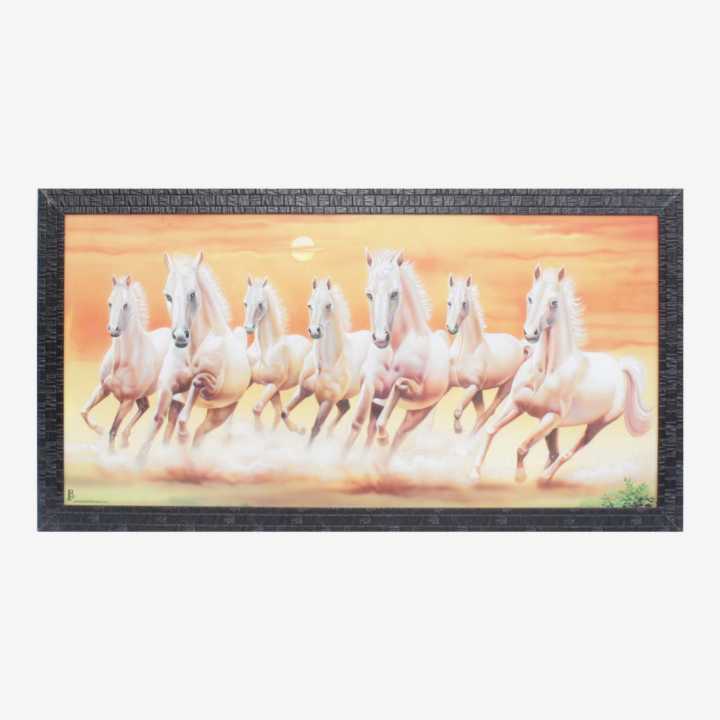 White Stylish Seven Horse Photo Frame 12"x24" | Daraz.com.np