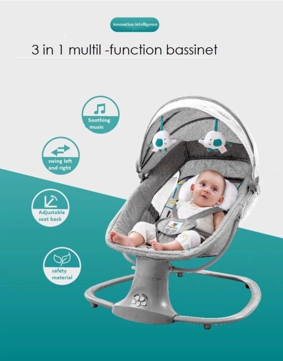 Baby 3 In 1 Delux Electric Auto Swing Rocker | Daraz.com.np