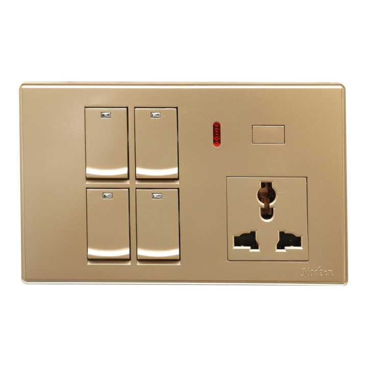Golden Modern 4 Plus Socket | Daraz.com.np