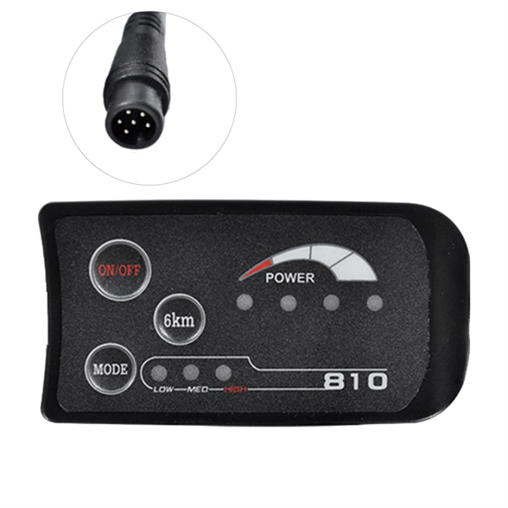 6PIN 48V S810 E-Bike LED Display Meter IP65 UART for Electric Bicycle ...