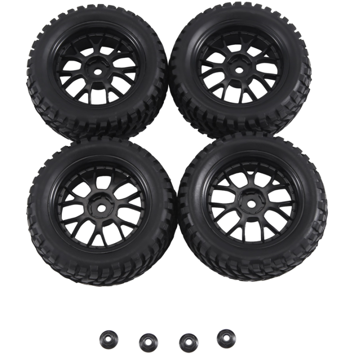 4Pcs 75mm Plastic Wheel Rim Rubber Tire Universal for All 1/10 RC On ...
