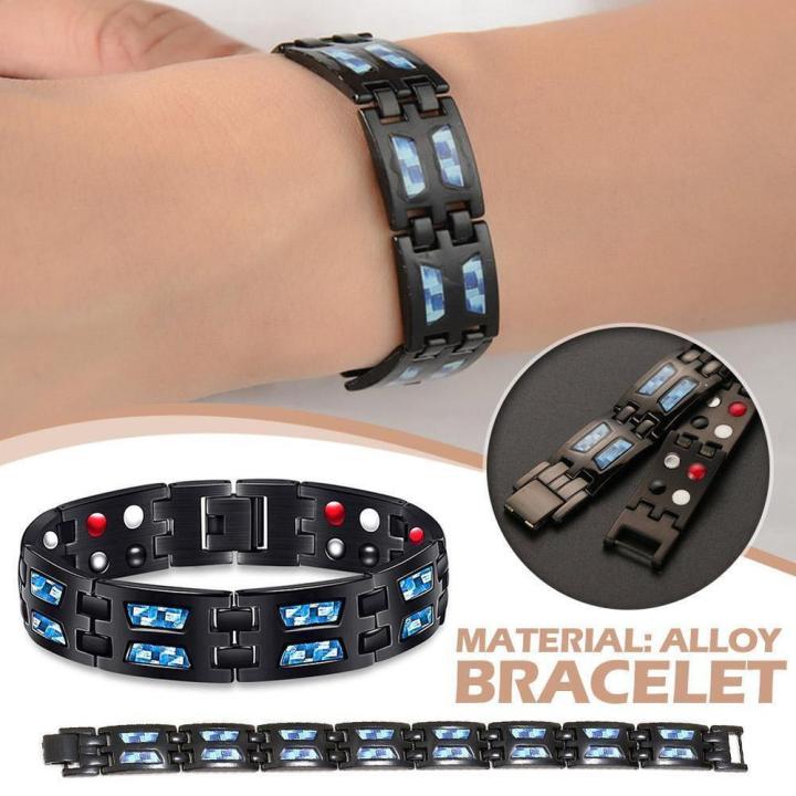 Bracelet Magnetic Therapy Bracelet Pain Relief Bracelet Carbon Blue ...