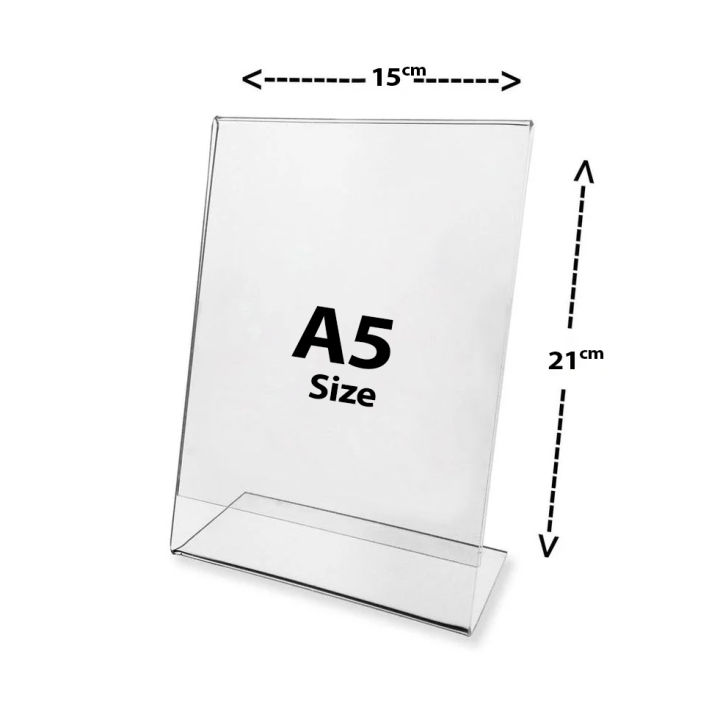 A5 size Acrylic Clear Poster Menu Holder Stand - 1.5mm Thick | Daraz.com.np