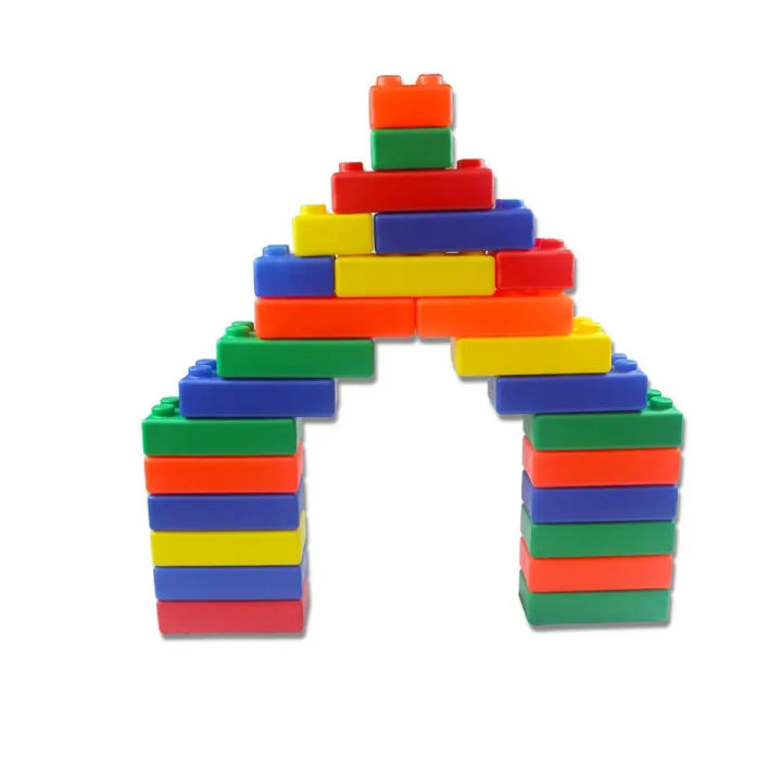 62 Pieces Building Block Set with Interlocking Connection, Educational ...