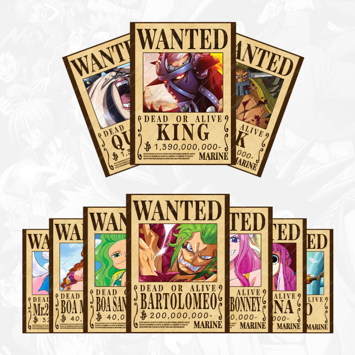 One Piece Anime Bounty Wanted Poster Of King Queen Jack of Kaido Yonko ...