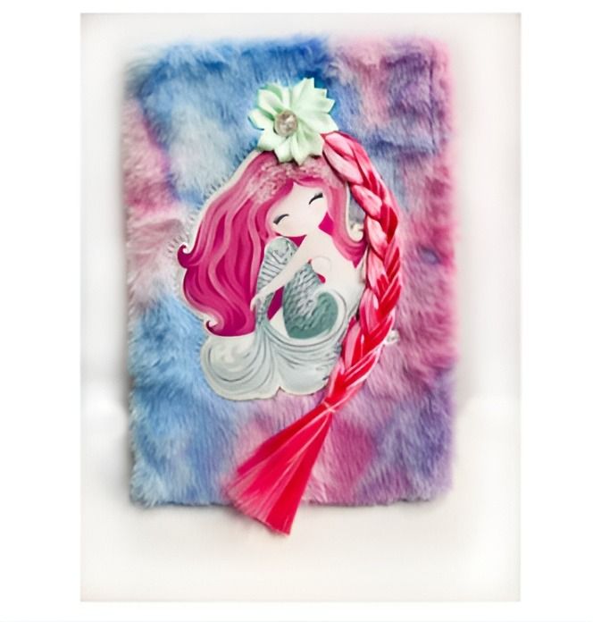 Cute Mermaid Rainbow Fur Diary Notebook for Kids (1 Piece) | Daraz.com.np