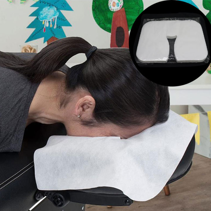 HOT 100pcs Disposable Non-Woven Headrest Pillow Paper Beauty Spa Salon ...