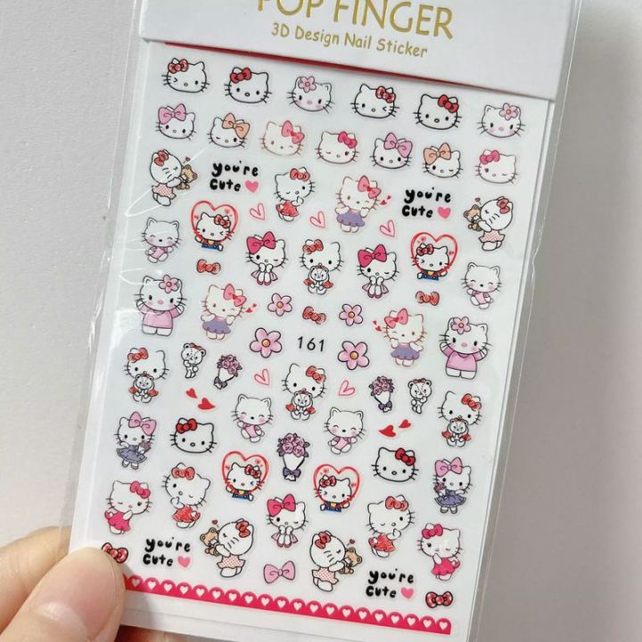 NumbTNumb Cute Hello Kitty 3D Adhesive Stickers Nail Art Decoration ...