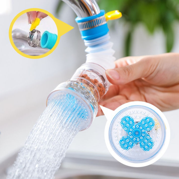 Faucet Splash Filter Water Saving Water Filter Foldable 360 Rotating ...
