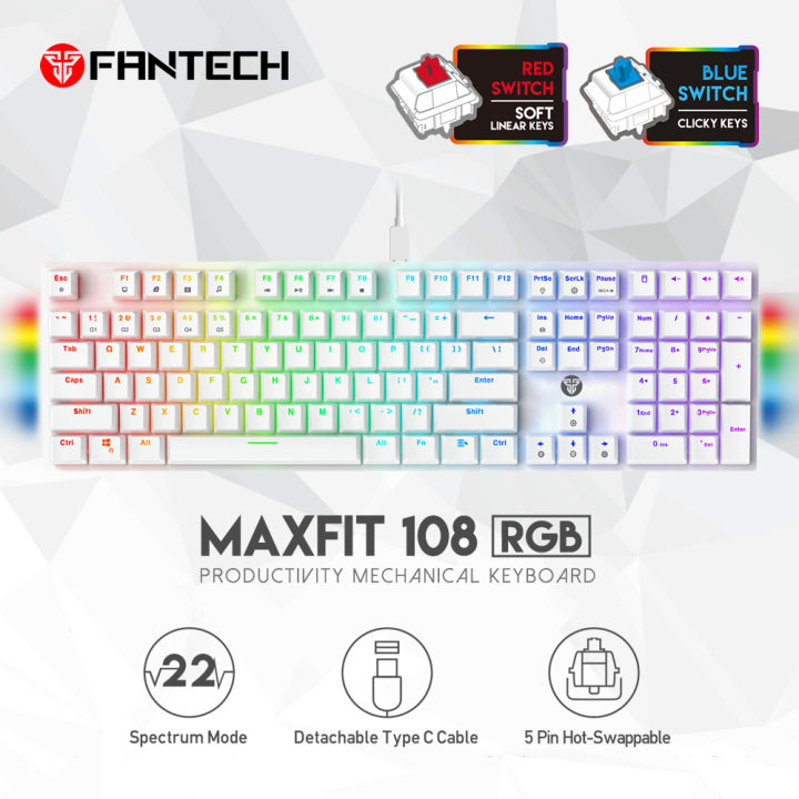 Fantech Maxfit108 Space Edition Rgb Mechanical Keyboard-Blue Switch ...