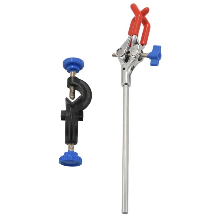 Lab Clamp 3 Finger Style Rubber-Coated Head a Black Laboratory Stand ...