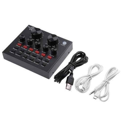 V8 Sound Card Audio Set Interface External Usb Live Microphone Sound ...