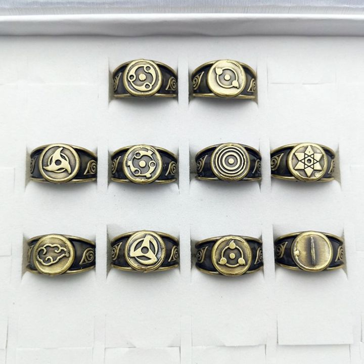 Black Unique Anime Fans Gifts Naruto Rings Set for Men Women Jewelry ...