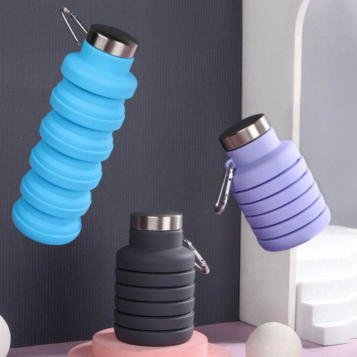 New Portable Silicone Water Bottle Retractable Folding Coffee Bottle ...