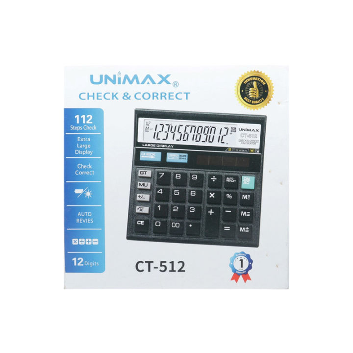 Unimax Check & Correct CT-512 Scientific Calculator | Daraz.com.np