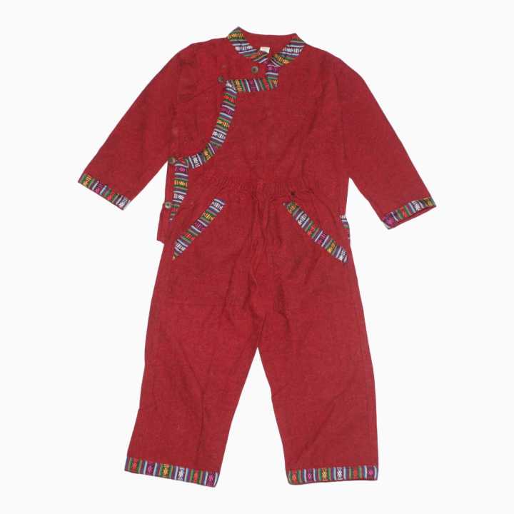 Red Bhutani Cholo Set For Kids | Daraz.com.np