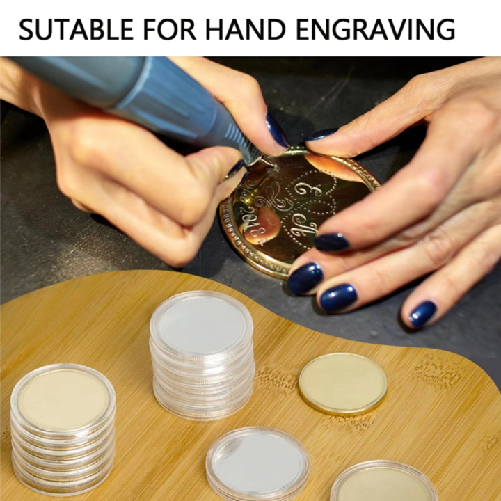 10 Pcs 40mm Engraving Blank Coins for Engraving, DIY Crafts & Badges ...