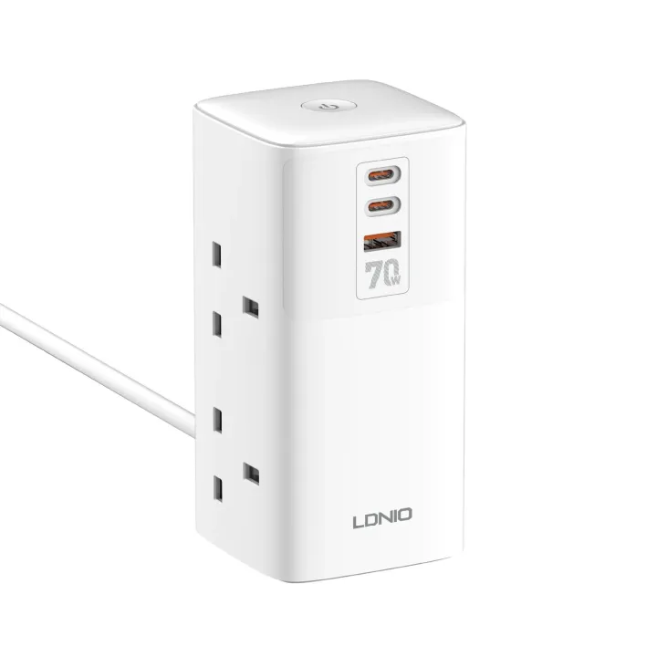 LDNIO SC4383 Cube Multi-Plug Power Socket with 3 Usb Ports 70W Tower ...