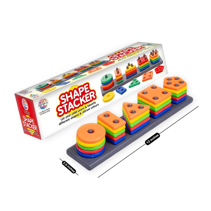 Ratna’s Shape Stacker Geometric Blocks Column Puzzle - Learn & Identify ...