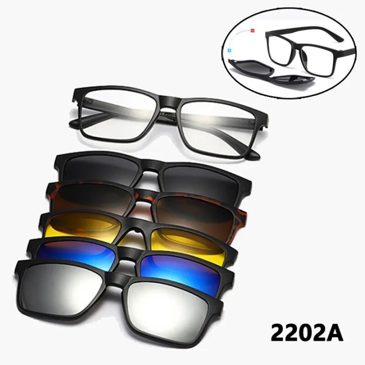 Magnetic Sunglasses Clip Optical Glasses Frame 6 in 1 Women Men ...