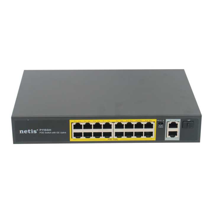 Netis P116GH 16 Port Fast POE Switch With GE Uplink 16 Out And 2 IN ...