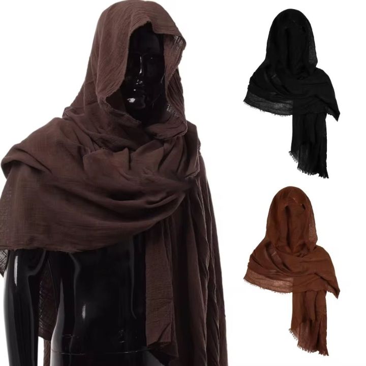 High Quality Black/Brown Men's Medieval Pirate Retro Hood Lightweight ...