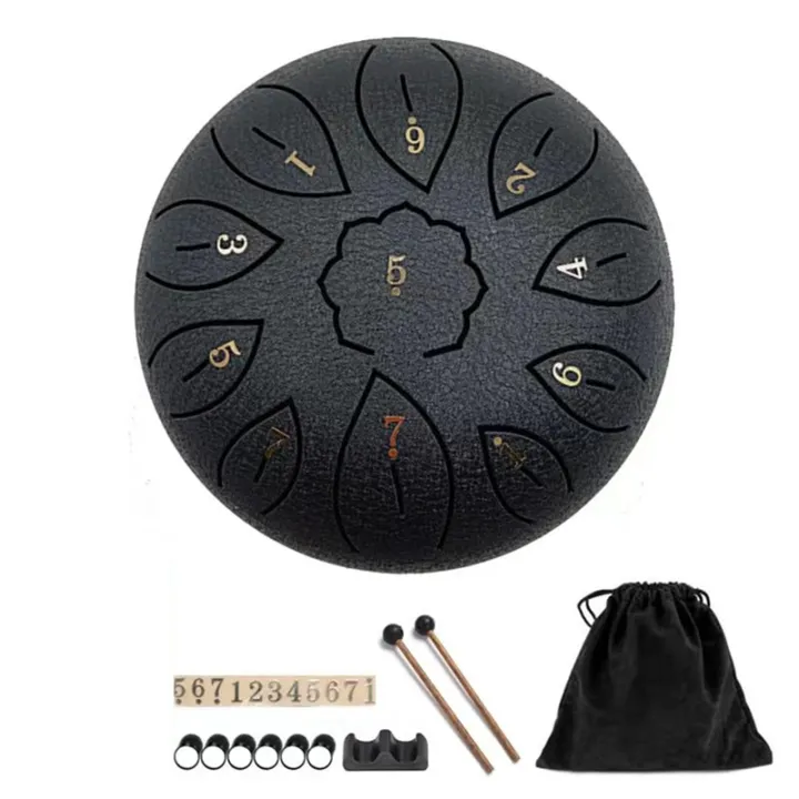 (GGBR)-Empty Drum 11-Tone Ethereal Drum C Key Steel Tongue Drum Musical ...