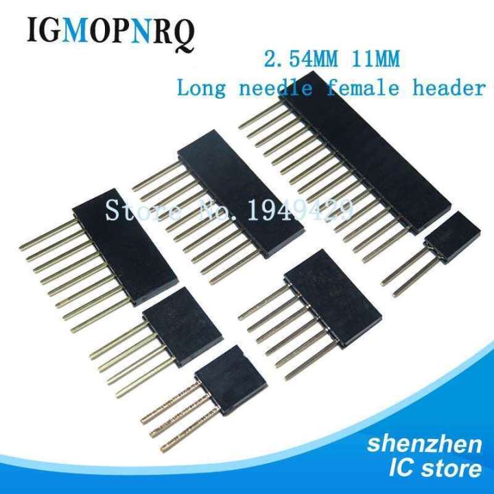 10pcs 2.54mm Single Row Female Long pins 11mm Breakaway PCB Board Pin ...