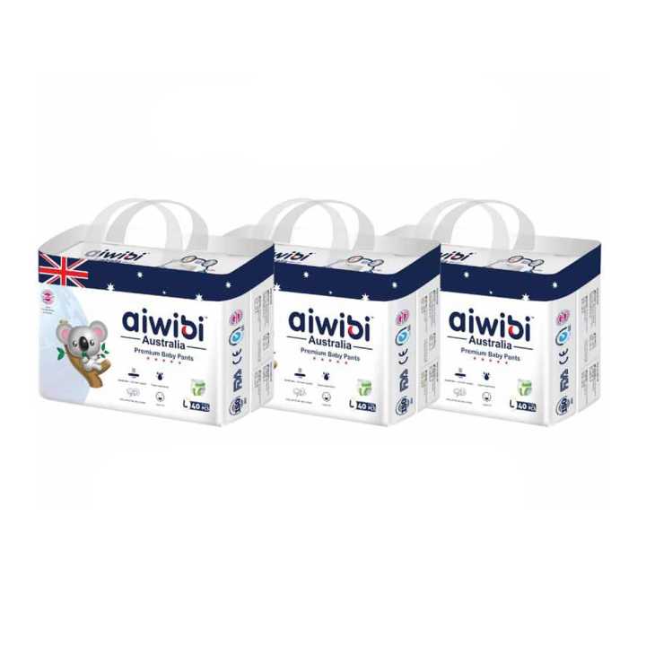 Aiwibi Australian Premium Pant Diapers Large 40 Pack Of 3 | Daraz.com.np