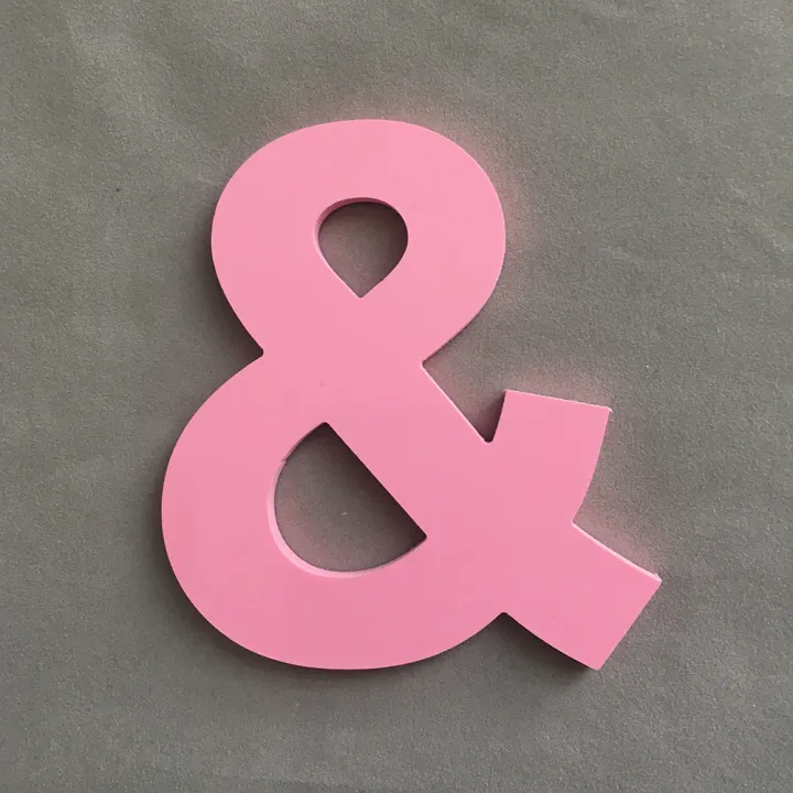 DIY 3D Pink Capital English Letters Wall Stickers Living Room Bedroom ...