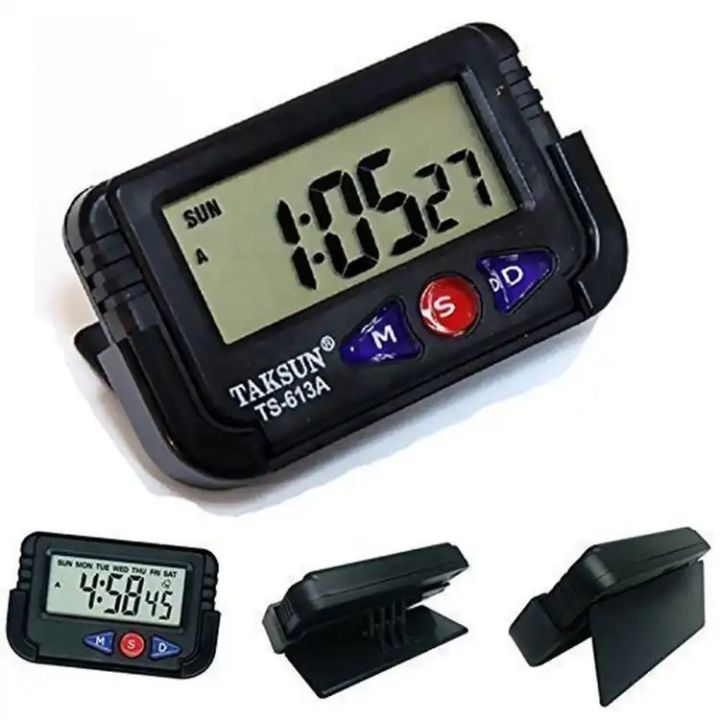 Digital LCD Alarm Clock - Table/Car Calendar Clock Timer Stopwatch ...