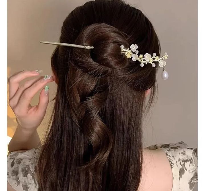 1 Piece Elegant Faux Pearl Flower Decorative Hair Pin Vintage Hair Dish ...