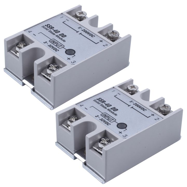 NAMUNY 2X Single Phase Solid State Relay DC-DC SSR-40DD 40A DC3-32V DC5 ...