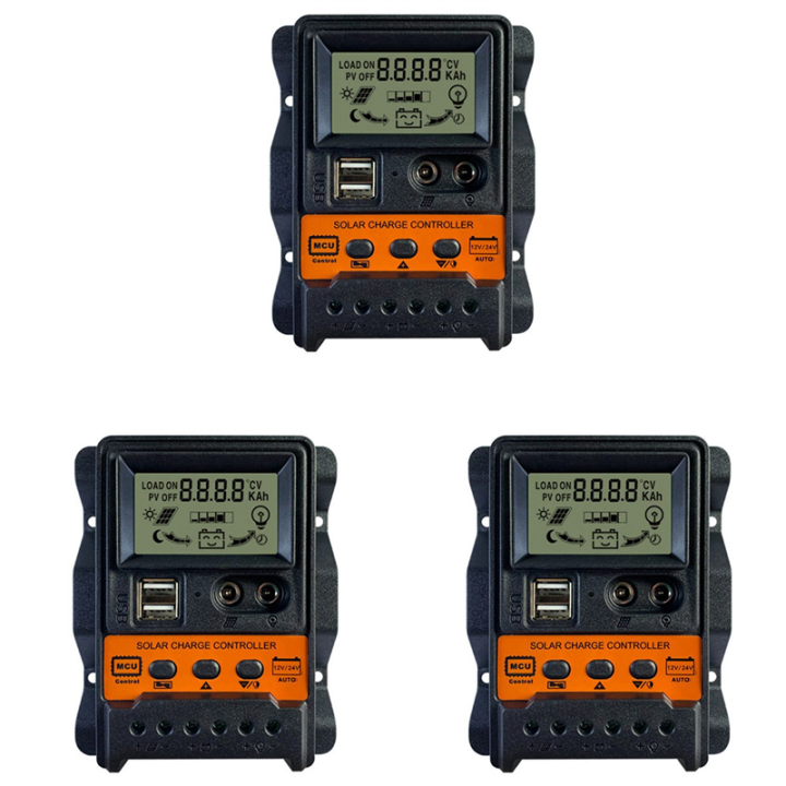 JINMY 3X 30A Solar Charge Controller 12V24V Solar Panel Battery ...